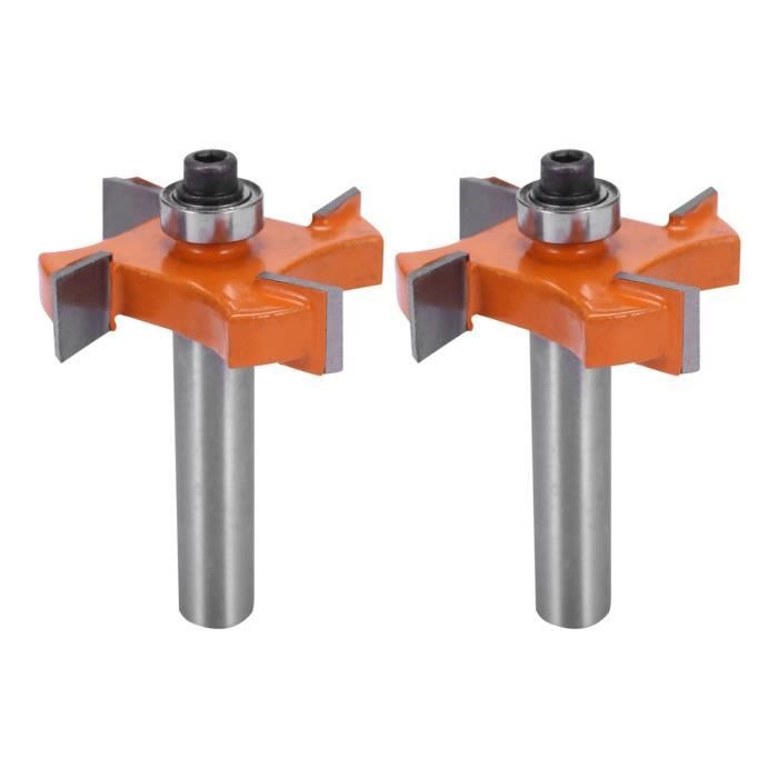 2Pc Fraises de Fraisage de Fente de la Tige T de 8mm avec Le Roulement Supérieur de Fraises À ...