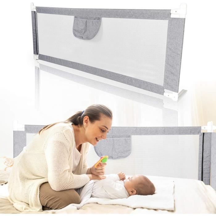 Eulenke - Barrière de lit pour Enfant 200 cm, Réglable en Hauteur (80 ...