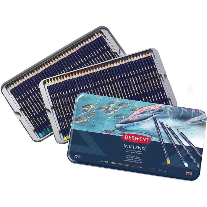 Derwent Inktense - Set de 72 Crayons Aquarellables Permanents, Mines ...