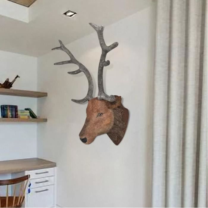 Tête de cerf Accroche Murale Déco Naturelle - Cdiscount Maison