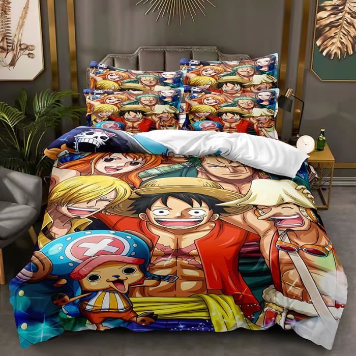 One Piece Luffy Animé 220 240cm Chopper Zoro Sanji Housse De Couette
