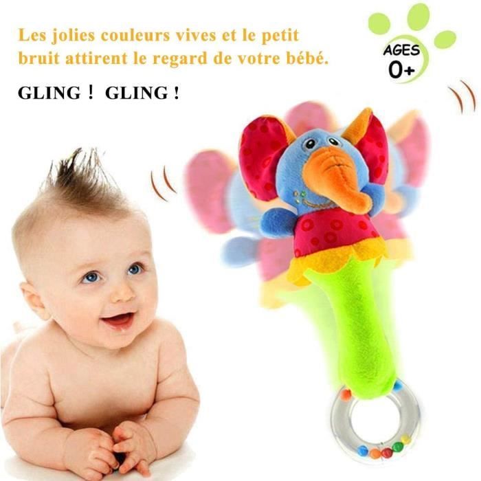 Hochet Bébé Jouet Coloré en Peluche Doux avec Son Hochet pour Bébé 3, 6 ...
