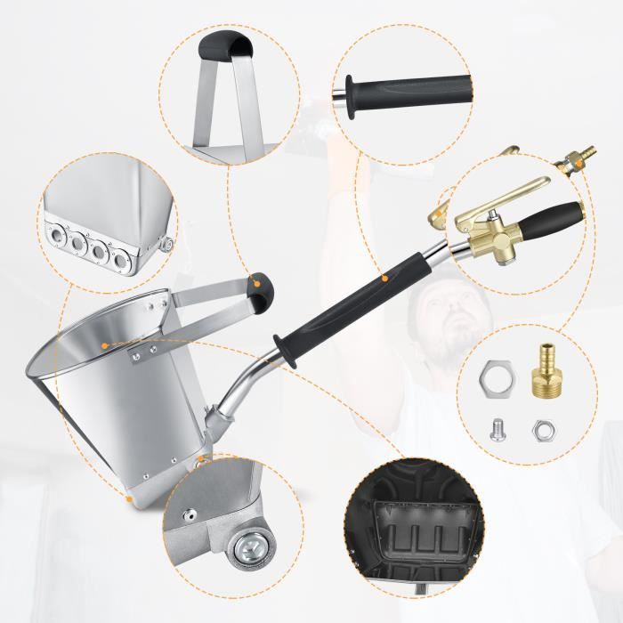 Mortar Spray Gun Wall Stucco Shovel Hopper Ladle Cement Mortar Sprayer ...
