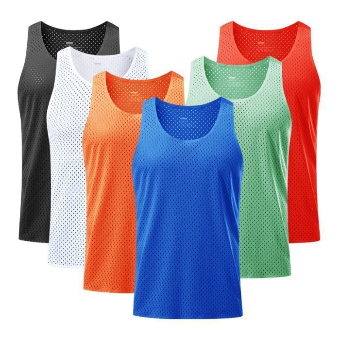 Débardeur homme sport en Maille Couleur unie Fitness Eté - Blanc - Lot ...