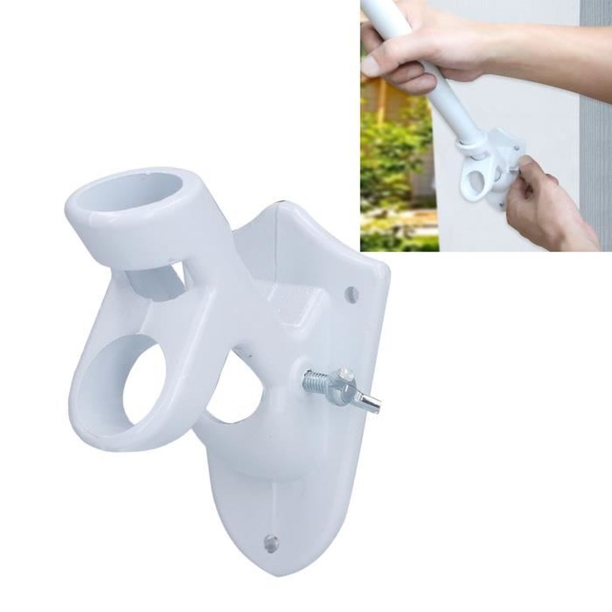 Support de drapeau 2 positions - ZJCHAO - fixation en métal blanc ...