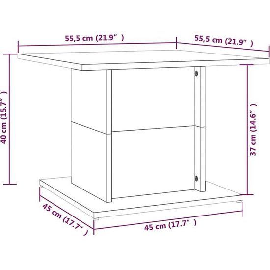 Table Basse - Aggloméré - Blanc Brillant - 55,5X55,5X40 Cm - Cdiscount ...