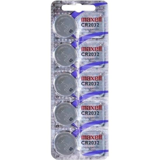 Piles boutons lithium pour Piles et chargeurs Maxell Cr2032, dl2032, rfa-35-11 plaquette 5 type ...