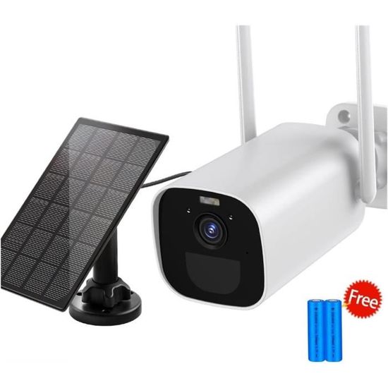 Caméra de sécurité Grand Angle, Caméra Balle 3MP WiFi 3W Panneau ...