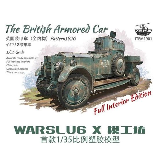 CRAZE WARSLUG 1901 1/35 Voiture blindée britannique avec intérieur ...