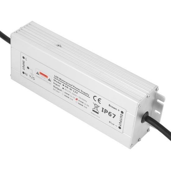 Alimentation LED étanche Alimentation LED 250W Transformateur de pilote LED étanche IP67 (12V 20 ...