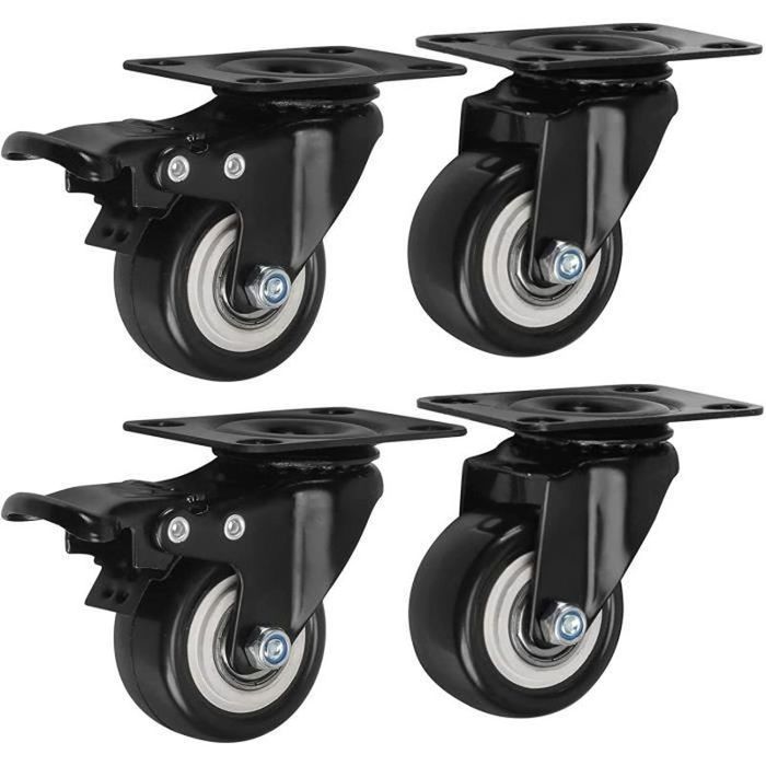 ROUE - ROULETTE 4 Roulettes Pivotantes 50mm 280KG Roulettes Pivotantes ...