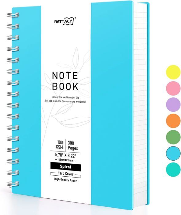 Bloc-Notes A5, Cahiers À Spirales, 300 Feuilles/150 Pages Pour Écrire ...