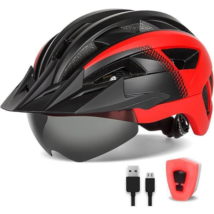 Casque Velo Homme Femme avec Visiere et Lunettes Dtachables, Casque Vlo ...