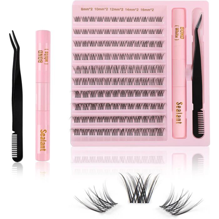Kit Extension Cils Individuel 120PCS Kit Faux Cils Naturel Avec Lash ...