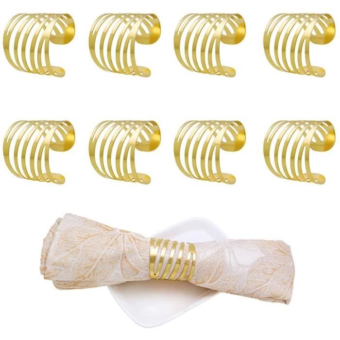 8 Pièces Bague Déco de Serviette, Rond Serviettes en Métal, Rond de ...