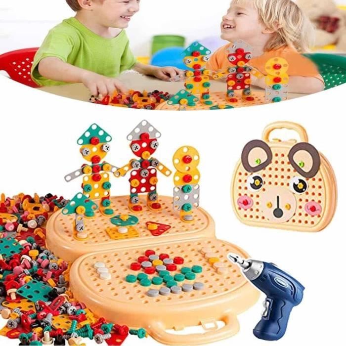Creativity Tool Box,Creative Mosaic Puzzle Toy with Electric Drill ...