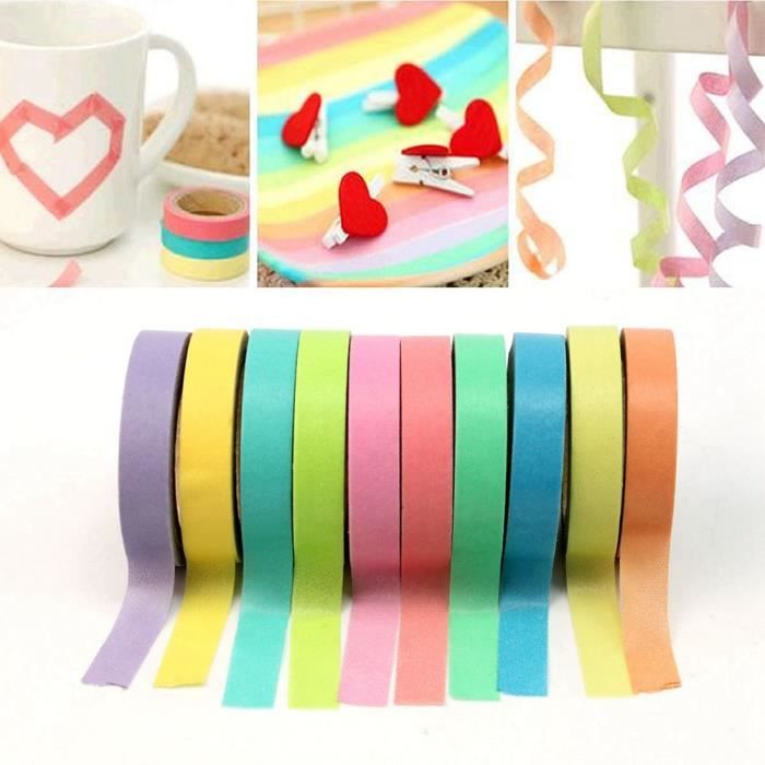 10 Rouleau Ruban Bande Collant En Papier Embellissement Pr Livres ...
