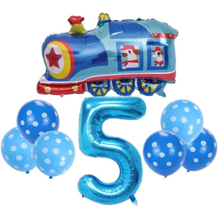 Ballon Train Anniversaire 5 Ans Set, Chien Locomotive Decoration Xxl ...