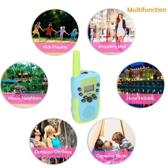 ESTINK Talkie-walkie LED pour enfants 3 pièces talkies-walkies pour ...