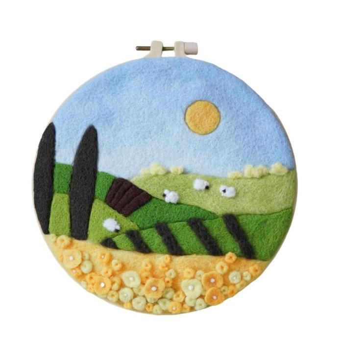 Kit de Broderie, Fil à Broder Couleur, Tissu, Cerceaux à Broder et ...