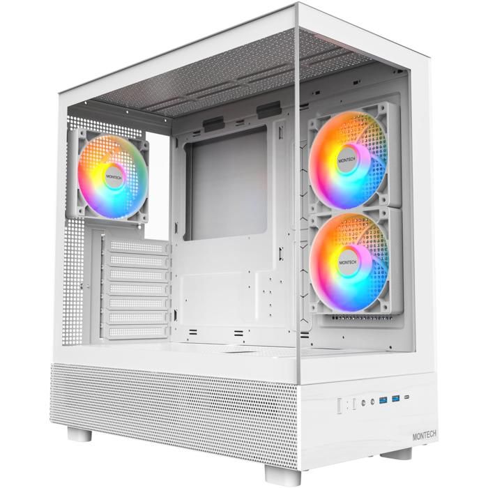 Boîtier PC - MONTECH - XR - Blanc - Verre trempé x 2 - Design moderne ...