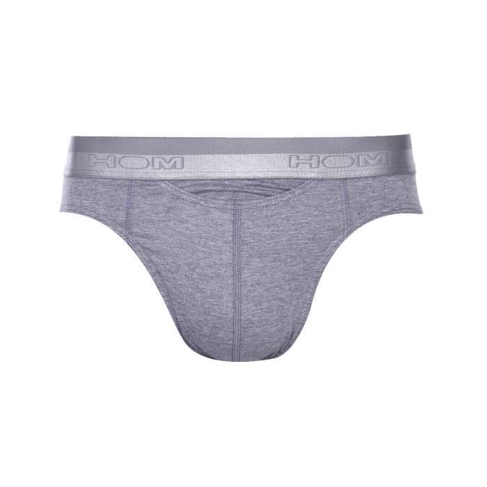 Slip Hom - HOM - Mini Brief - Braguette ouverte - Matériau doux - Gris ...