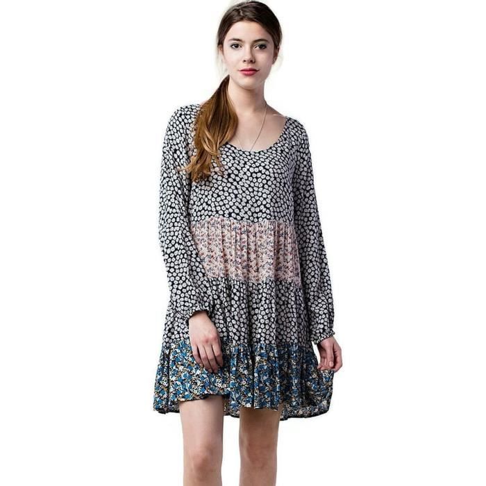 Dames sequin robes peter pan babydoll robe trapèze mini-niveaux 1B2KA3 ...