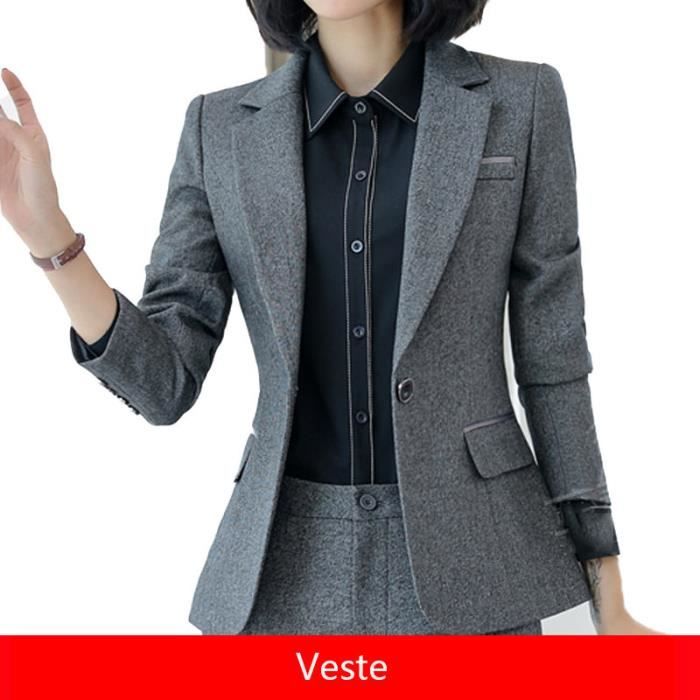 Costume Femme Costume d'interview Revers Costume de travail Affaires ...