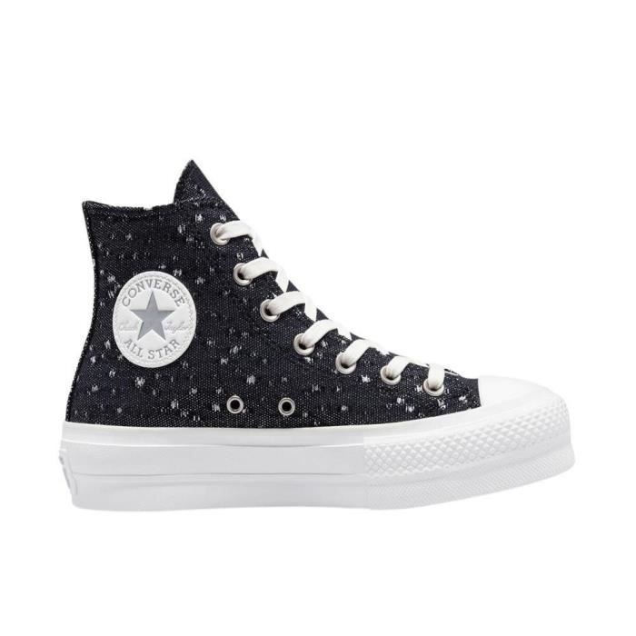 Converse - CONVERSE CTAS LIFT HI BLACK/PURE SILVER Noir - Cdiscount ...