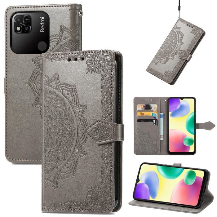 Pour Xiaomi Redmi 10A - Gris de Mandala Housse étui Xiaomi Redmi 10A ...