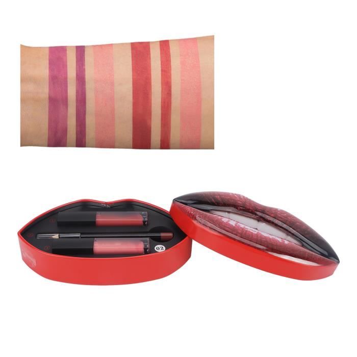 Ensemble de rouge à lèvres liquide Ensemble de Brillant à Lèvres Rouge ...