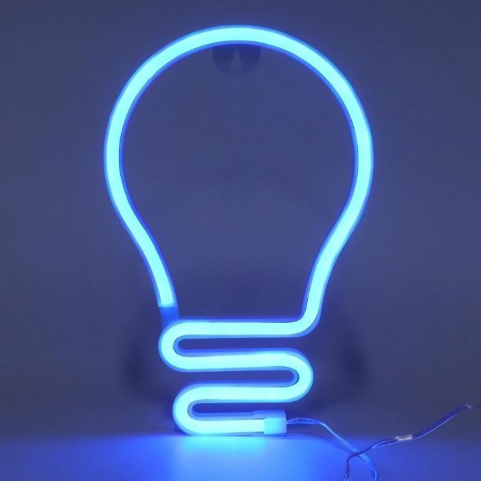 Ampoule Forme Néon Lumière Led Signe Pour Décoration Murale Fête Noël ...