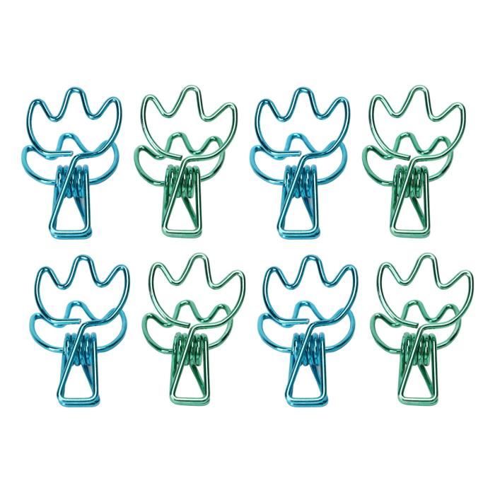 100 pcs pinces à reliure forme de couronne bleu vert métal fer creux ...