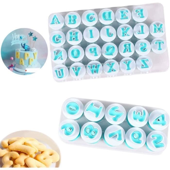 Alphabet Fondant Cutter Moule à Gateau Biscuits,36 Pcs Emporte-Pièces d ...