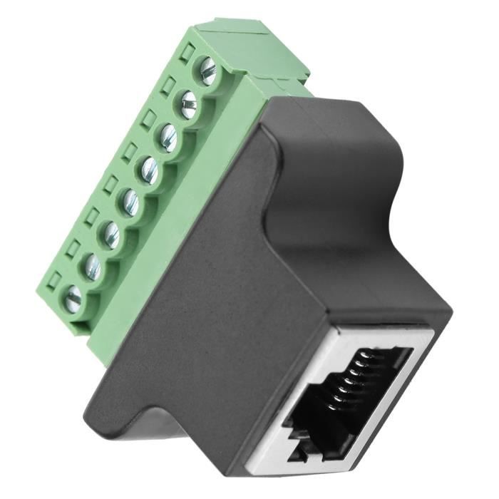Tête de conversion RJ45 femelle Ethernet RJ45 femelle à visser terminal ...