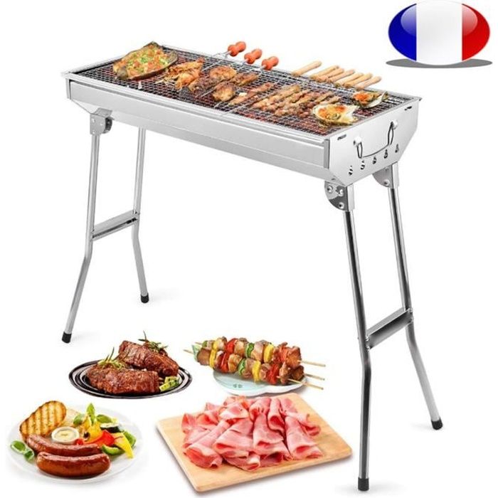 TEMPSA BBQ Barbecue à Charbon Pliable en Acier Inox Four Grille de ...