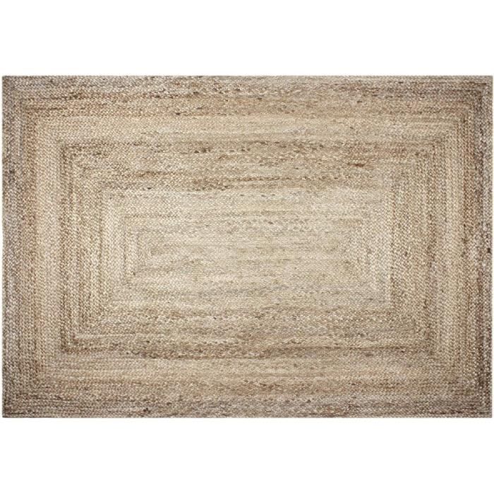 Tapis Rectangle En Jute - 183X122 Cm Fibres Naturelles Tressées Bio ...