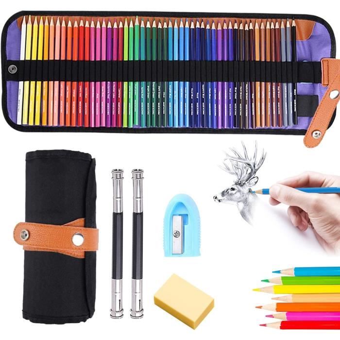 Crayons De Couleur,50 Pièces Crayon De Couleur,2 Rallonges Pour Crayons ...