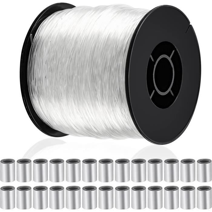 0.8Mm Fil Élastique En Cristal 200M Fil De Nylon Transparent Solide ...
