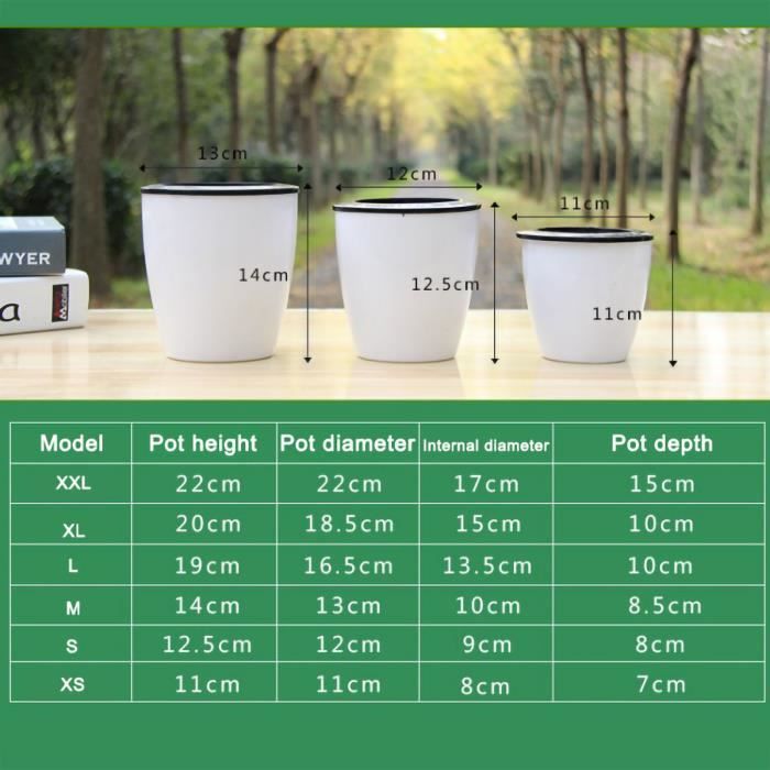 VGEBY Pot de fleurs rond en résine PP avec système d'auto-arrosage et ...