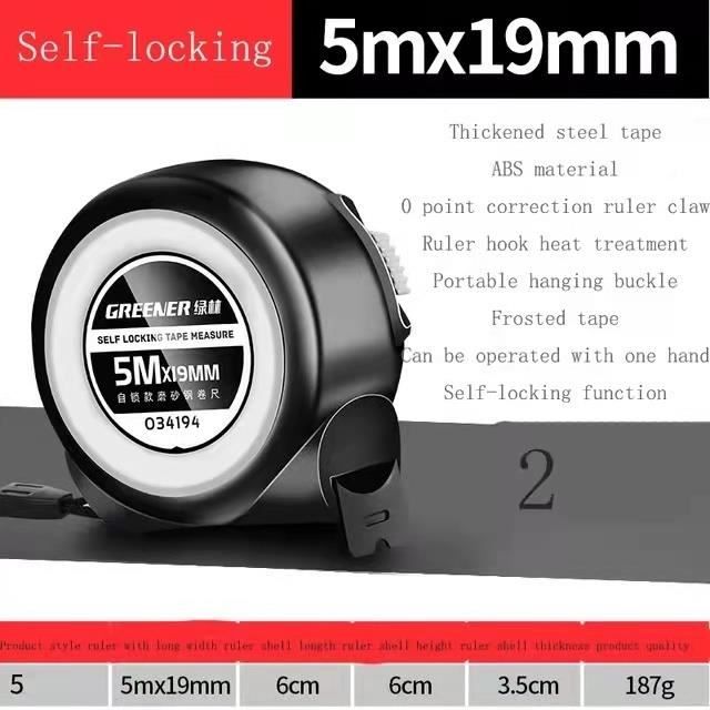 Mètre à ruban,5M-19mm--Règle Rétractable Pour Mesure À Ruban En Acier ...