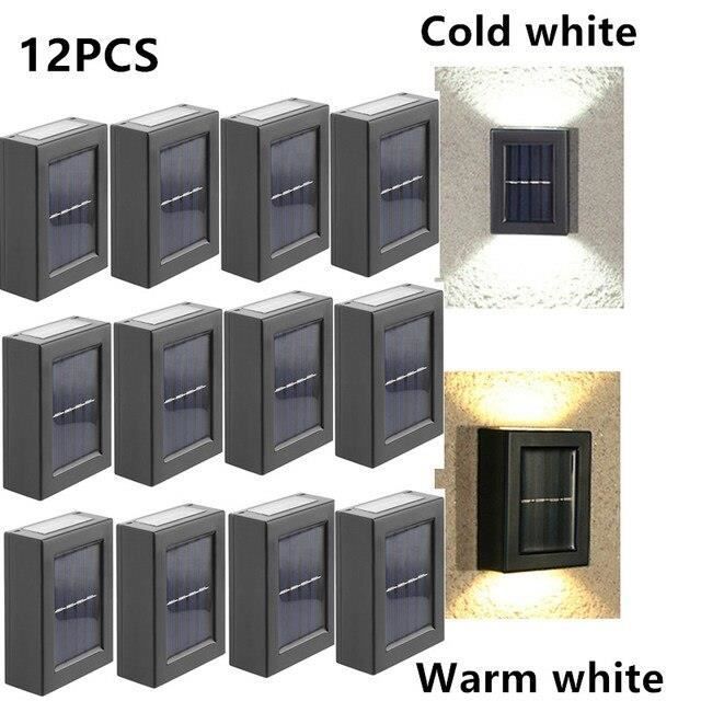 BORNE SOLAIRE ,12PCS 2LED-Warm Light--Lampe solaire à LED, imperméable conforme à la norme IP65 ...