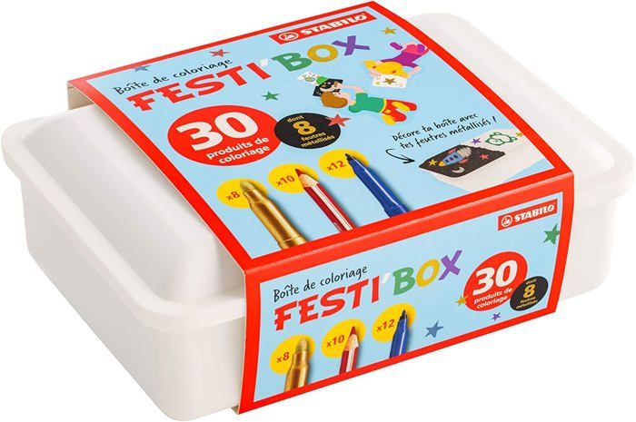 Coloriage boîte de coloriage à décorer FESTI'BOX 30 feutres et crayons ...