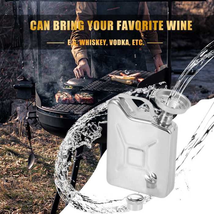 Mini Acier Inoxydable 5Oz Hip Flask Liqueur Whisky Alcool Carburant Gaz ...