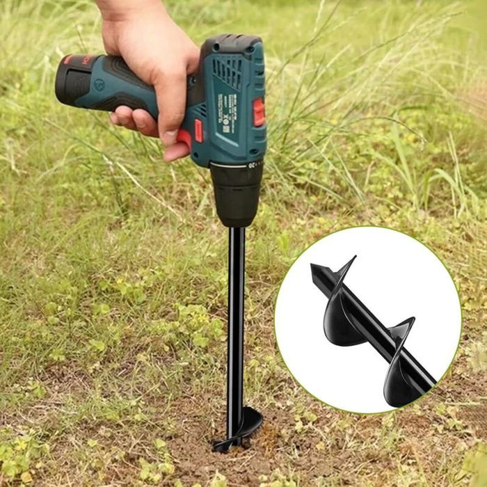 Tarière de jardin pour perceuse - MICH - Hélicoïdale sans fil - 8x60 cm ...