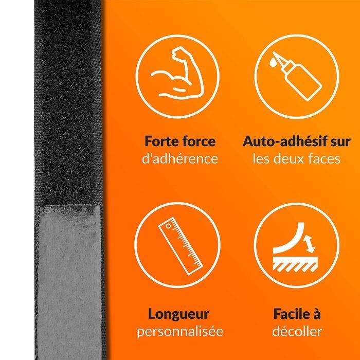 Scratch Autocollant Double Face Extra Fort 8m Noir Rouleau Adhesive à ...