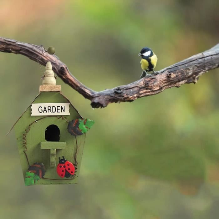 Nichoir Oiseaux En Bois, Nichoir Pour Oiseaux Suspendu Exterieur Maison ...