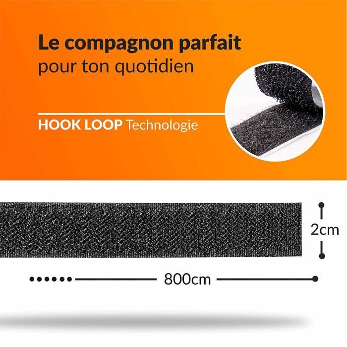 Scratch Autocollant Double Face Extra Fort 8m Noir Rouleau Adhesive à ...