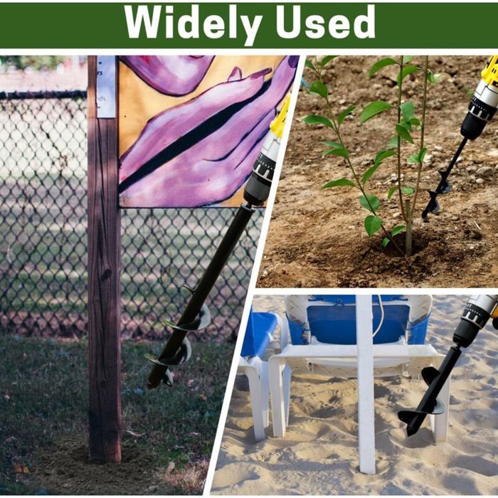 Tarière de jardin pour perceuse - MICH - Hélicoïdale sans fil - 8x60 cm ...