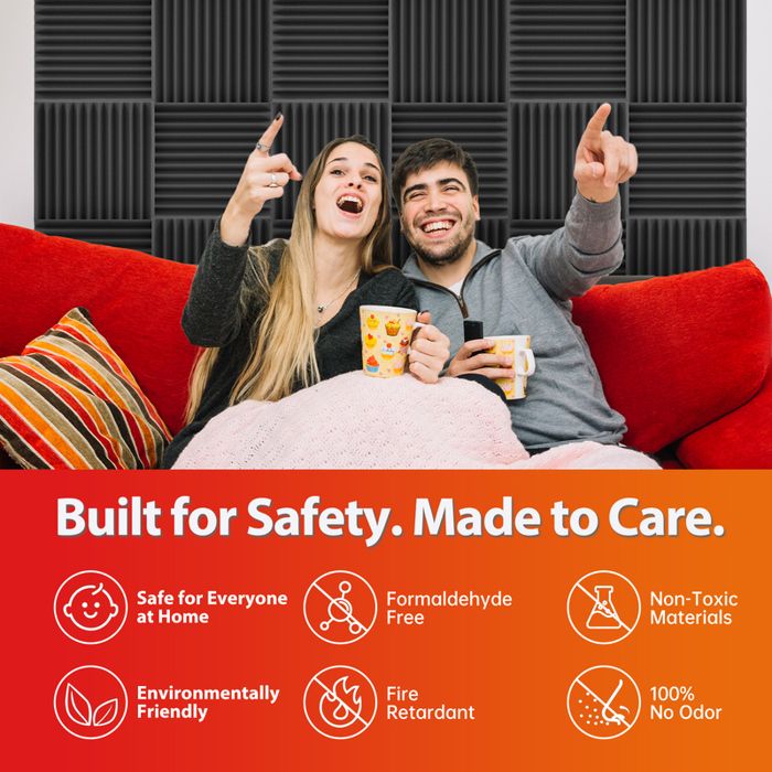 6-24 Pack Studio mousse acoustique Studio de musique feuille ...